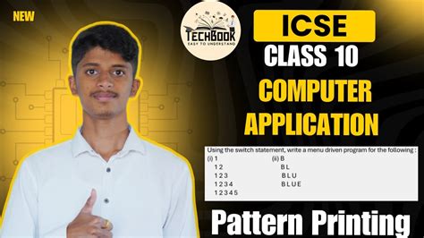 Pattern Printing Question Computer Application Grade 10 Icse