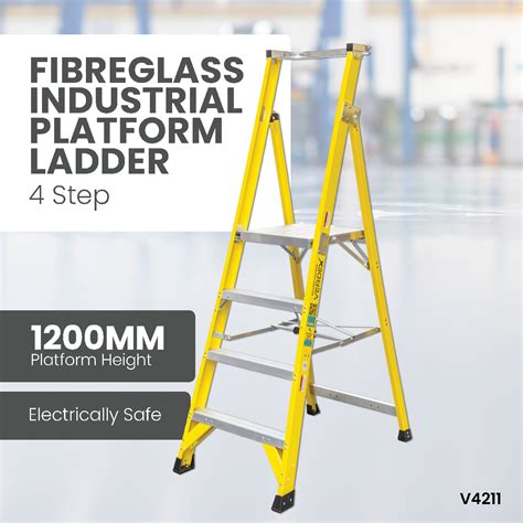 Fibreglass Industrial Platform Ladders Lerada Equipment