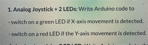 Analog Joystick LEDs Write Arduino Code To Chegg Com
