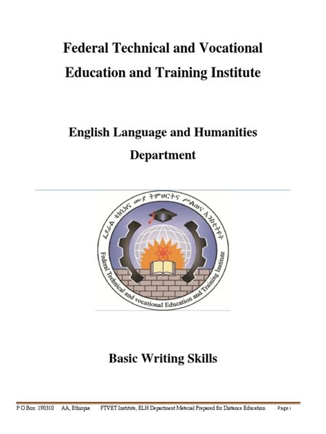 Basic Writing Skills Module Pdf Subject Grammar Sentence