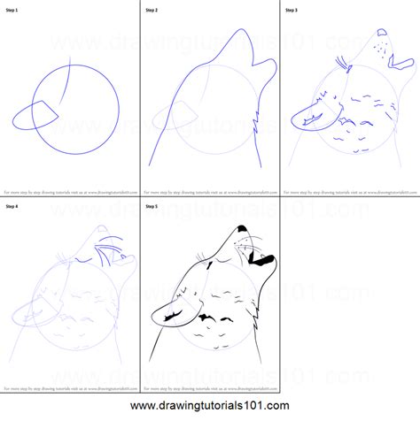 Howling Wolf Drawing Tutorial At PaintingValley Explore Collection Of Howling Wolf Drawing