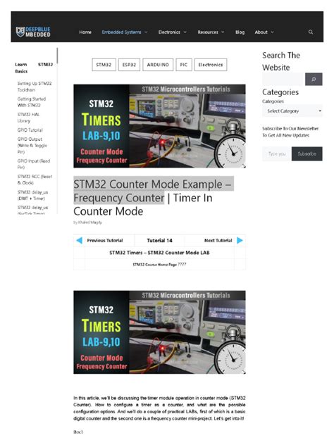 Stm32 Counter Mode Example Frequency Counter Pdf