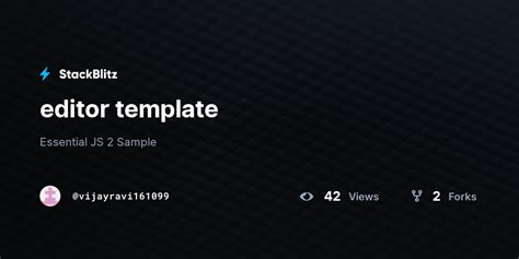 Editor Template Stackblitz
