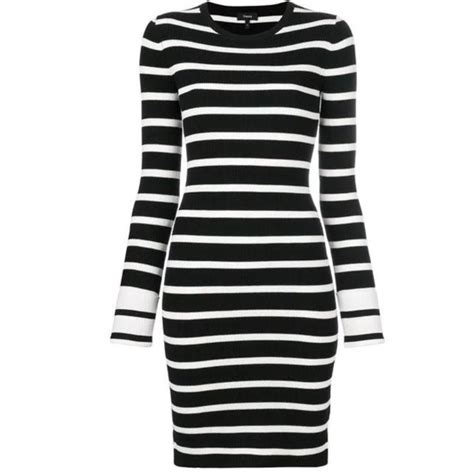 Theory Dresses New Theory Striped Crewneck Sheath Fitted Dress Size