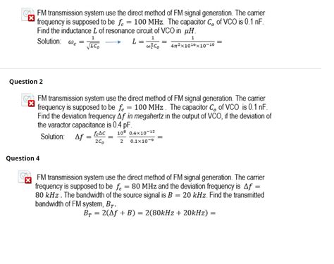 Solved Fm Transmission System Use The Direct Method Of Fm
