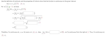 Solved Use The Definition Of Continuity And The Properties Chegg