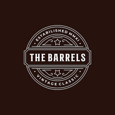 Vintage Brauerei Bierfass Symbol Logo Design Premium Vektor