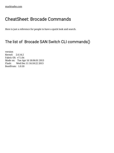 Brocade San Switch Commands Pdf