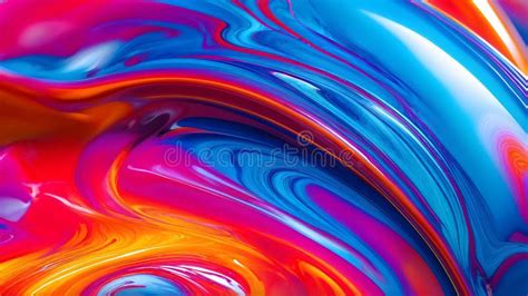 Dynamic Abstract Background With Swirling Liquid Patterns And Colorful Light Refraction Stock