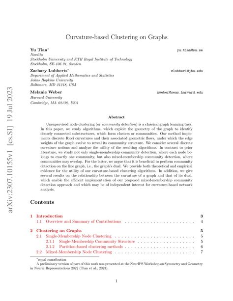 Curvature Based Clustering On Graphs Deepai