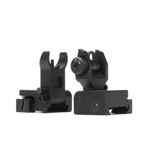 Tactical Low Profile Front And Rear Sights Metal Flip Up Folding Backup