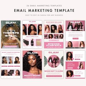 Pink Editable Email Template Canva Business E Mail Marketing Templates Hair Extensions Mailchimp