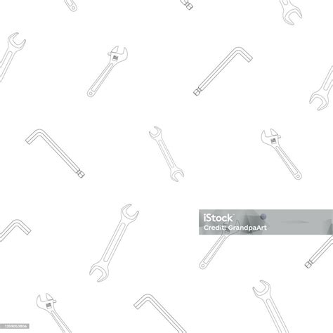 평평한 조절 가능한 렌치 육각형 렌치 클래식 한 모양의 패턴 선형 설계 흰색 배경에 모든 전문가를 위한 도구 플랫 벡터 그림입니다 강철에 대한 스톡 벡터 아트 및 기타