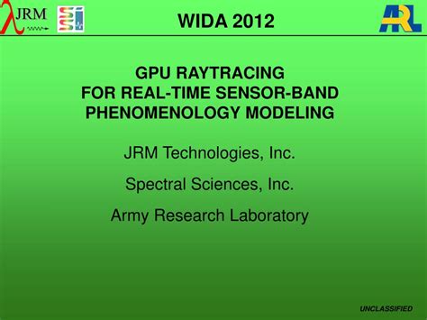 Ppt Gpu Raytracing For Real Time Sensor Band Phenomenology Modeling