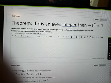 Solved Theorem If X Is An Even Integer Then X Please Chegg Com