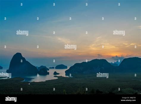 Pha Nga Bay In Thailand Beautiful View Point Panorama Landscape From