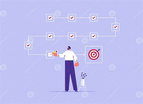 Managing Project Timeline Or Task Completion Flowchart Concept Stock Vector Illustration Of