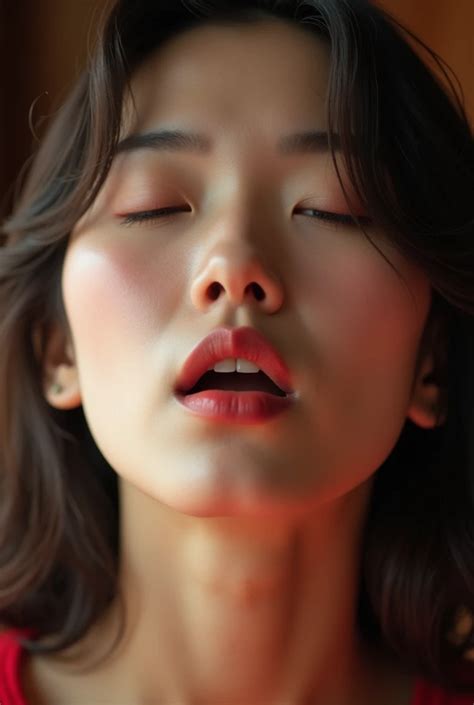 中国人女性下から性的な満足からするときの表情 目を閉じる、口を開けた 顔の表情は、彼女はあなたのをたい Seaart Ai