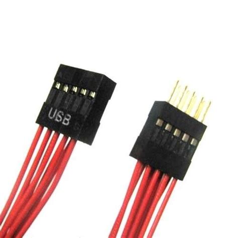 Premium Red Wire Usb 10 Pin Internal Header Extension Cable 50cm Moddiy