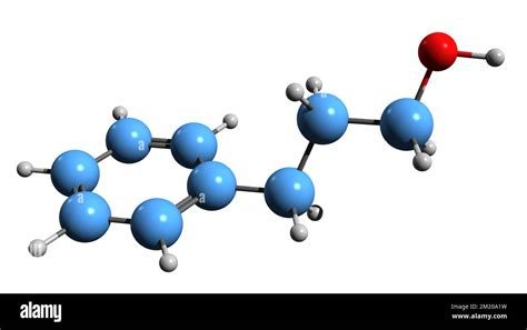 3d Image Of Benzenepropanol Skeletal Formula Molecular Chemical Structure Of Monocyclic Arene