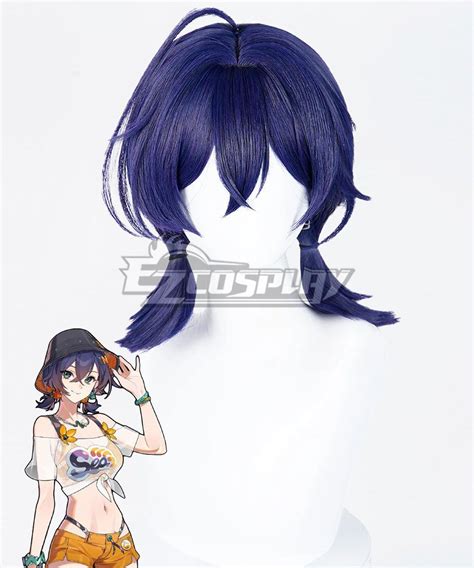 Zenless Zone Zero Zzz Belle Summer Skin Outfit Blue Cosplay Wig