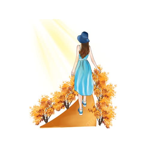 가을 일러스트 풍경 뒷모습 여자 손 으로 벡터 그림 을 그리다 삽화 가을 풍경 다시보기 소녀 뒷모습 소녀 핸드 드로잉 Png 일러스트 및 Psd 이미지 무료 다운로드