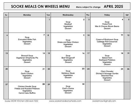 Sooke Heres Our Menu For The First Full Month Of Spring It Appears