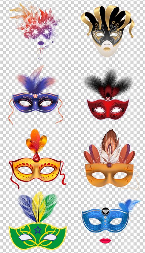 高清可爱手绘舞会节日面具png免扣素材