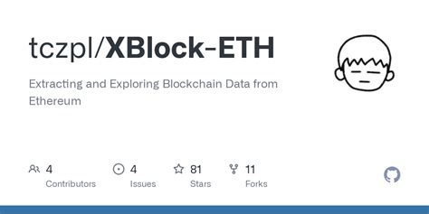 github tczpl xblock eth extracting and exploring blockchain data