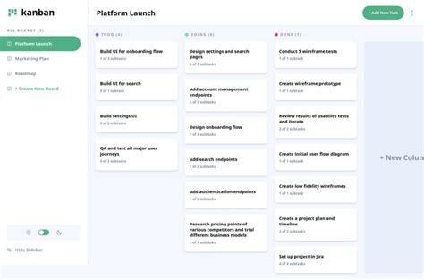 Frontend Mentor Kanban Board Using React Typescript And Tailwind