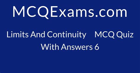 Mcq Questions For Class 11 Commerce Applied Mathematics Limits And Continuity Quiz 6