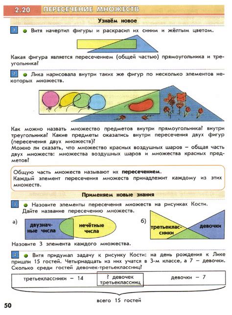 Пересечение множеств 3 класс Множество Элементы множества Подмножество Пересечение и