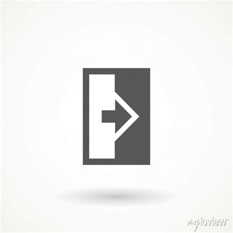 Emergency Exit Icon Vector Logout And Output Outlet Out Symbol • Wall Stickers Emergency