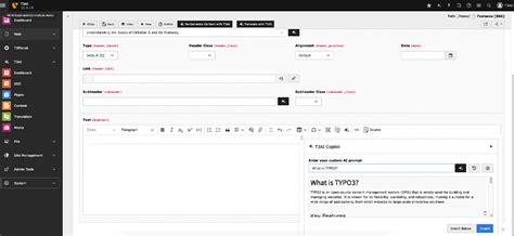 how is t3ai built on typo3 core standards ui ux and code