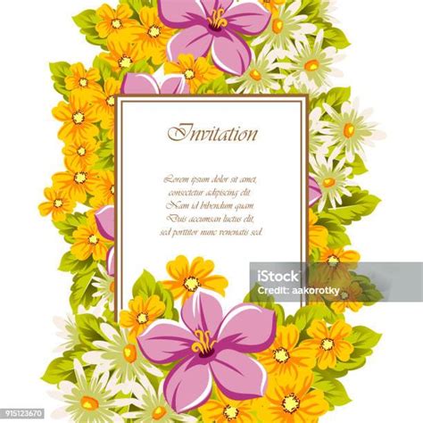 아름 다운 꽃에서 텍스트 프레임입니다 디자인 엽서 인사말 초대장 생일 결혼 발렌타인 파티 휴일 축 하에 대 한 결혼식에 대한 스톡 벡터 아트 및 기타 이미지 Istock