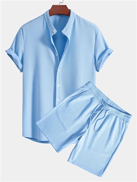 Carson® Muscle Fit Ribbed Stand Collar Shirt And Shorts Joe Store