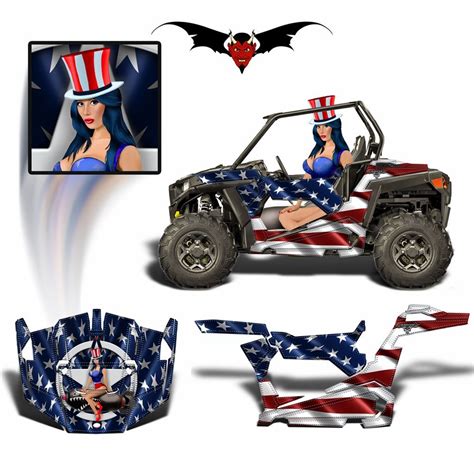 Polaris Rzr 900 Xc Graphics Wrap American Pin Up Speed Demon Wraps