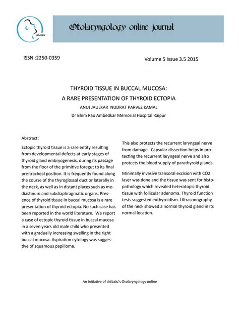 Solution Thyroid Tissue In Buccal Mucosa A Rare Presentation Of