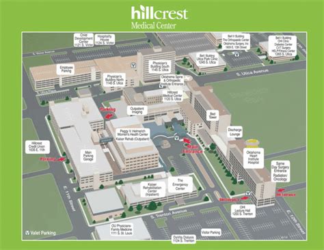 Campus And Parking Map Hillcrest Healthcare System