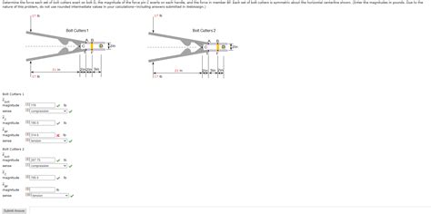 Solved Determine The Force Each Set Of Bolt Cutters Exert On Chegg Com