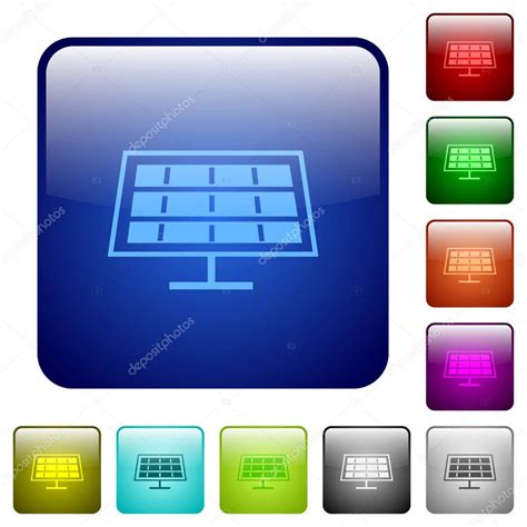 Solar Panel Color Square Buttons Stock Vector By ©renegadehomie 129120000