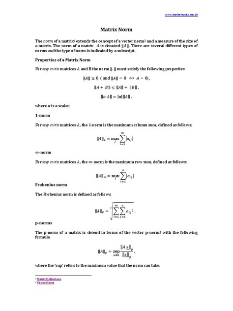 Matrix Norm Pdf Norm Mathematics Matrix Mathematics