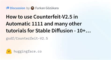 Gsdf Counterfeit V2 5 How To Use Counterfeit V2 5 In Automatic 1111 And Many Other Tutorials