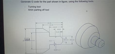 solved generate g code for the part shown in figure using