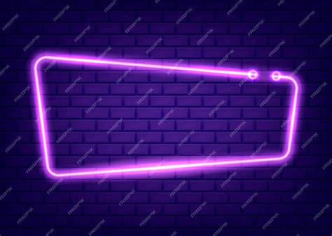 Premium Vector Neon Rectangle Frame Or Neon Lights Sign Vector