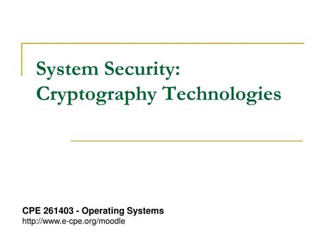 Ppt System Security Cryptography Technologies Powerpoint