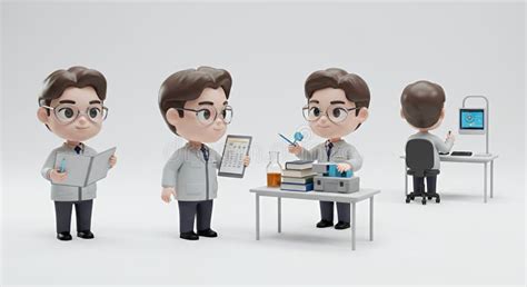 Chibi Korean Male Chemical Engineer Stock Illustrations 2 Chibi