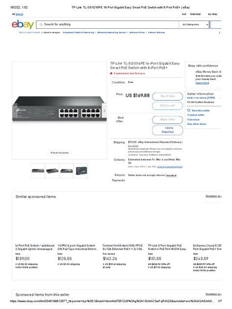 data switch tp link tl sg1016pe 16 port gigabit 8 port poe