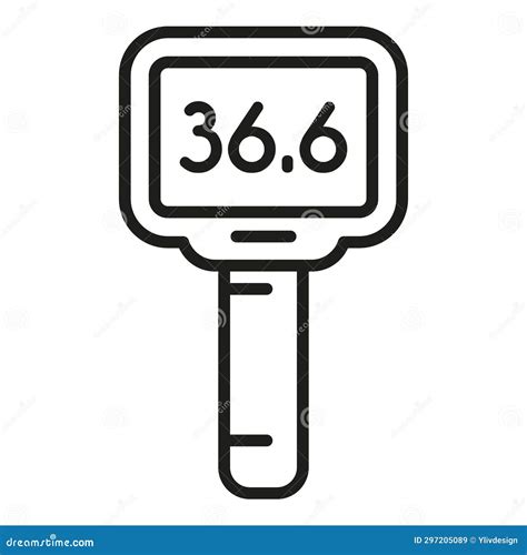 Normal Body Temperature Scan Icon Outline Vector Check Gun Device Stock Illustration