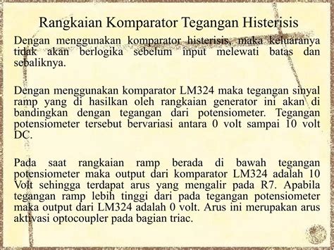 Rangkaian Pembanding Rangkaian Komparator Comparator Pptx